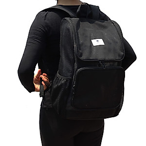 ESVAN Original Print Mesh Backpack Clear Bag See through Pack for School Beach Gym Multi-Purpose Women Men (G)