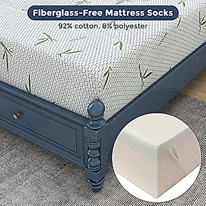 IULULU Queen Size Mattress in a Box, 8 Inch Gel Memory Foam Mattress with Bamboo Cover, Cooling Bed Mattress Made in USA, CertiPUR-US Certified,White