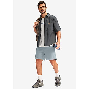 Viodia Men's 7" Golf Shorts with 5 Pockets Elastic Waist Dry Fit Stretch Lightweight Shorts for Men Hiking Casual Athletic