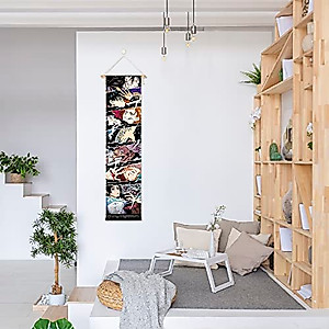 COSPLAY STUDIO Hanging Poster Canvas Wall Art Banner Japanese Anime Art Canvas Decor Jujutsu Character Expressions Tapestry for Wall Decor Hanging Tapestry Decoration For Room,Dorm Anime Lovers