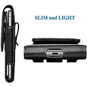 Njjex Cell Phone Holster for Samsung Galaxy S23 Ultra S22 S21 S20 FE S10 A14 A02S A12 A13 A32 A42 A52 5G A11 A21 A51 A71 Note 20 Ultra 10 J7 J3 PU Leather Belt Clip Holster Pouch Holder Carrying Case