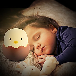 Qwifyu Kids Night Light, Cute Creative Egg Shell Baby Night Light with Touch Sensor, Nursery Night Lights, Kawaii Desk Accessories, Room Decor for Boys Girls Kids Gifts