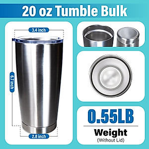20 oz Tumblers, Stainless Steel Travel Coffee Mug with Lid, Double Wall Vacuum Insulated Coffee Tumbler, Durable Powder Coated Coffee Cup for Hot and Cold Drinks 1 Pack, Stainless