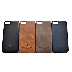 Porter Riley - Leather Case for iPhone SE 2022/20 and iPhone 8 / iPhone 7. Premium Genuine Leather Slimline Back Case (Tan)