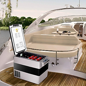 COSTWAY Car Refrigerator, 44 Quart Compressor Cooler and Freezer, -4°F to 50°F, Portable and Compact Vehicle Car Fridge, For Car, Home, Camping, Traveling