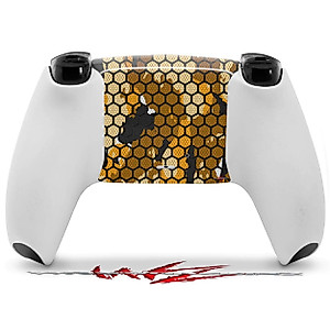 WraptorSkinz Skin Wrap compatible with Sony PS5 DualSense Controller HEX Mesh Camo 01 Orange (CONTROLLER NOT INCLUDED)