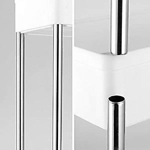 Xerhnan 4 Tier Slim Storage Cart Narrow Shelving Unit Organizer Slide Out Storage Rolling Utility Cart Tower Rack for Kitchen Bathroom Laundry Narrow Places,White