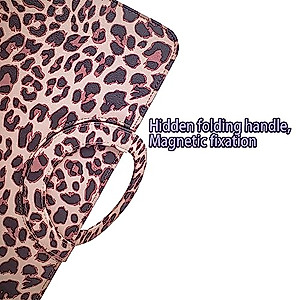 ECEIRO Leather Portfolio Ring Binder - Three Ring Binder Organizer Zippered Padfolio Folder Portfolio Organizer with Hidden Handle Cute Office Leather Binder - Gifts Supplies for Women