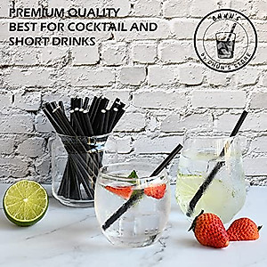 Paper Cocktail Straws 5 inch - 500 ct. Biodegradable Small Black Paper Drinking Straws Bulk for Short Drinks, Restaurant, Bar, Food Services