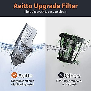 Aeitto Cold Press Juicer, Juicer Machines, Slow Juicer with 3 Inch Wide Chute, 2-Speed Modes & Reverse Function, Masticating Juicer with Brush Easy to Clean for Fruit and Vegetable (Sliver)