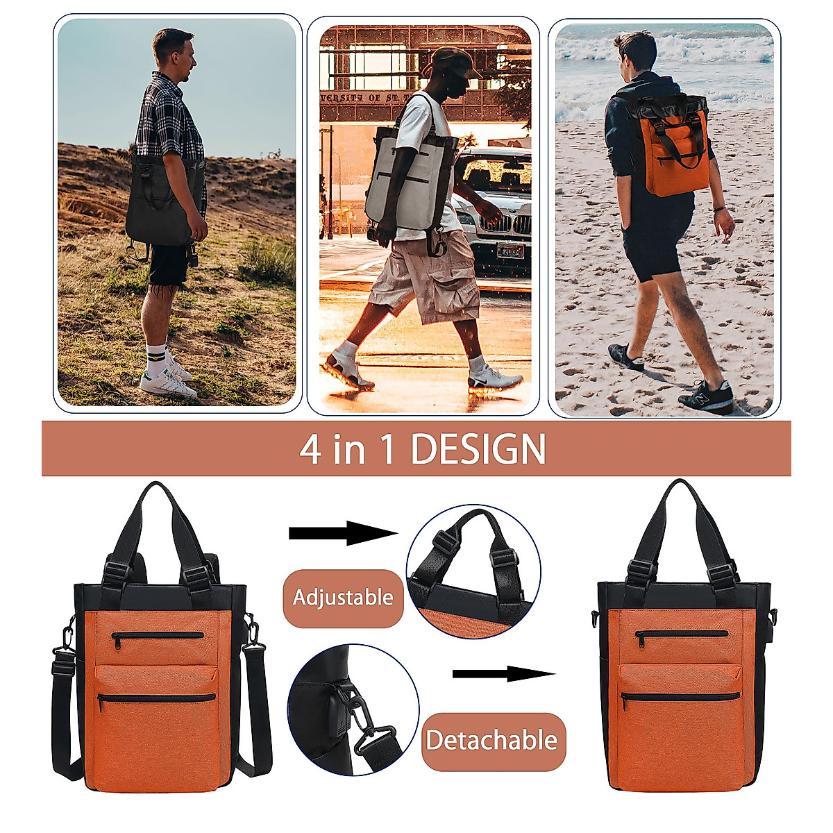 BASICPOWER Backpack Purse for Women Convertible Laptop Tote Work Bag Nurse Teacher Bag for Travel