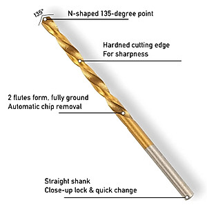 60 Pcs Titanium Twist Drill Bit Set Mini Micro Drill Bit Set 3/64"-1/8" Metal, High Speed Steel, Aluminum Alloy,Micro Drill Bit for Wood, Plastic Wood Drill Bit Sets