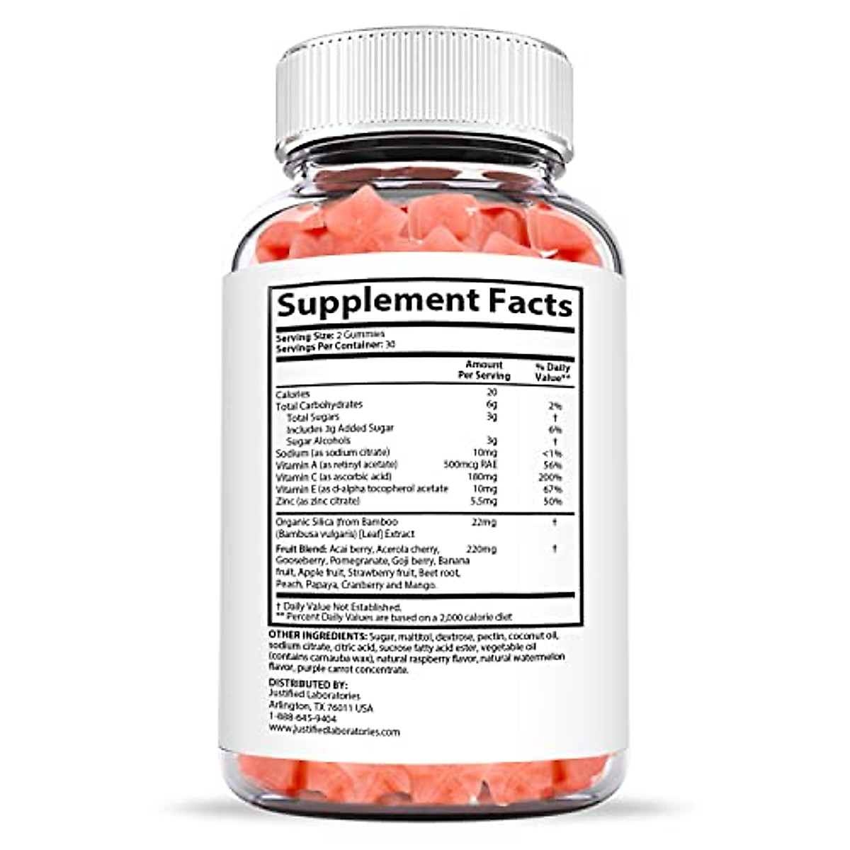 Justified Laboratories (5 Pack ) Lifetime Keto Max Gummies 448MG Contains Organic Bamboo Acai Berry with Pomegranate Juice 300 Gummys