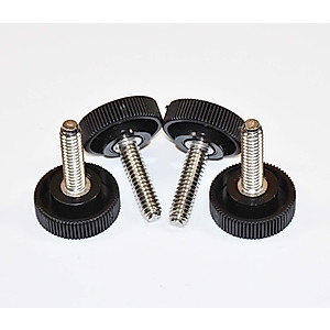 Four (4) 1/4-20 x 1 Long Stainless Steel Thumb Screws 1" Round Knurled Plastic Head