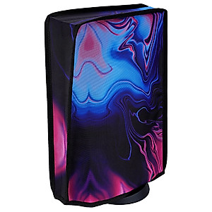 PlayVital Dust Cover for ps5, Soft Neat Lining Dust Guard for ps5 Console, Anti Scratch Waterproof Cover Sleeve for ps5 Console Digital Edition & Disc Edition - Origin of Chaos