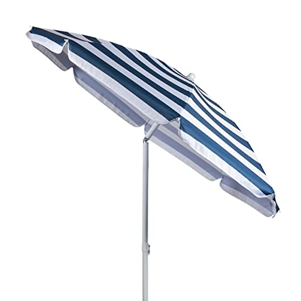PICNIC TIME Outdoor Canopy Sunshade Beach Umbrella 5.5', Small Patio Umbrella, Beach Chair Umbrella, (Blue & White Stripe)