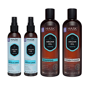 HASK Argan Oil Collection: 2 5-in-1 Leave In Conditioners and 1 Shampoo and Conditioner Set