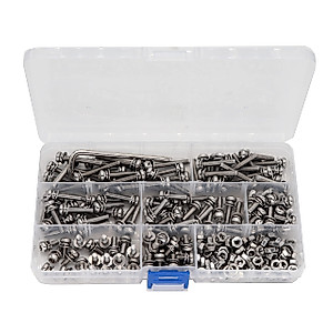 binifiMux 240pcs M4 Torx Pan Head with Pin Security Combine Screws with M4 Hex Nuts Assortment Kit, 304 Stainless Steel, M4 x 6mm/ 8mm/ 12mm / 14mm / 18mm