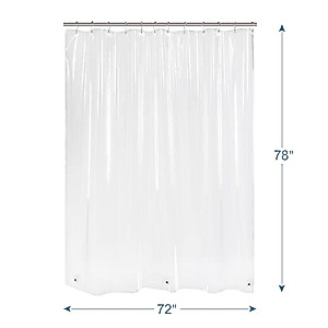 AmazerBath Clear Shower Curtain Liner, 72x78 Long Plastic Shower Curtain Liner, Waterproof PEVA Shower Liner, Cute Lightweight Shower Curtains for Bathroom with Magnets and 12 Rustproof Grommet Holes