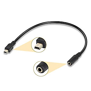 Onvian 3.5mm Female to 5 Pin Mini USB Male Microphone Adapter Cable