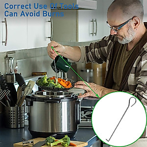 Steamer Basket Stainless Steel Vegetable Basket Metal Handle Folding Silicone Feet Steamer Insert for Cooking Veggies Fish Seafood Include Safety Tool,Fit Various Pot Pressure Cooker (5.5" to 9")