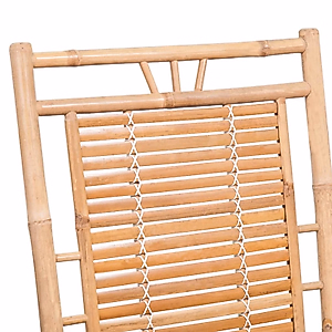 Tidyard Rocking Chair with Cushion Bamboo Armchair for Patio, Balcony, Porch, Backyard Style B