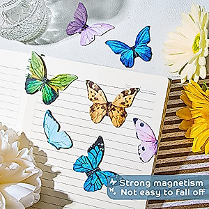 24 Pieces Butterfly Magnetic Bookmarks Magnet Page Markers Foldable Butterfly Page Clip Cute Book Marks for Kids, Students Reading, Office Stationery Supplies, Presents