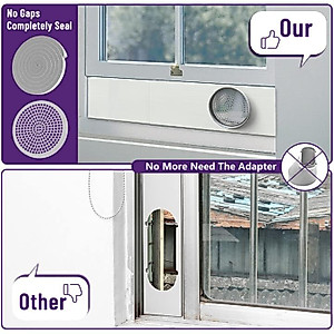 Portable Air Conditioner Window Kit with Bird Stop Coupler,AC Vent Kit Compatible with 5.9'' Diameter Exhaust AC Hose,Adjustable AC Replacement Seal Plate for Sliding,Hung Windows