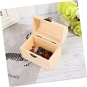 EXCEART 2pcs box with Locking Simple Size Your DIY Jewelry Lid Storage and Paintable Organizer Handcraft Case Center Clasp Make Wood Hinged Trinket Arch Gift Home Wooden for Decoration