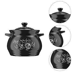 DOITOOL 2L Ceramic Stew Pot Ceramic Hot Pot Soup Stew Pot Cooking Clay Pot Stew Pan Earthen Pot Chinese Japanese Stew Pot Kitchen Cookware with Lid Assorted Color