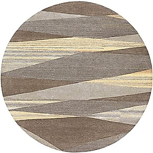 Mark&Day Area Rugs, 10ft Round Mulhouse Modern Dark Brown Area Rug, Brown/Beige Carpet for Living Room, Bedroom or Kitchen (9'9" Round)