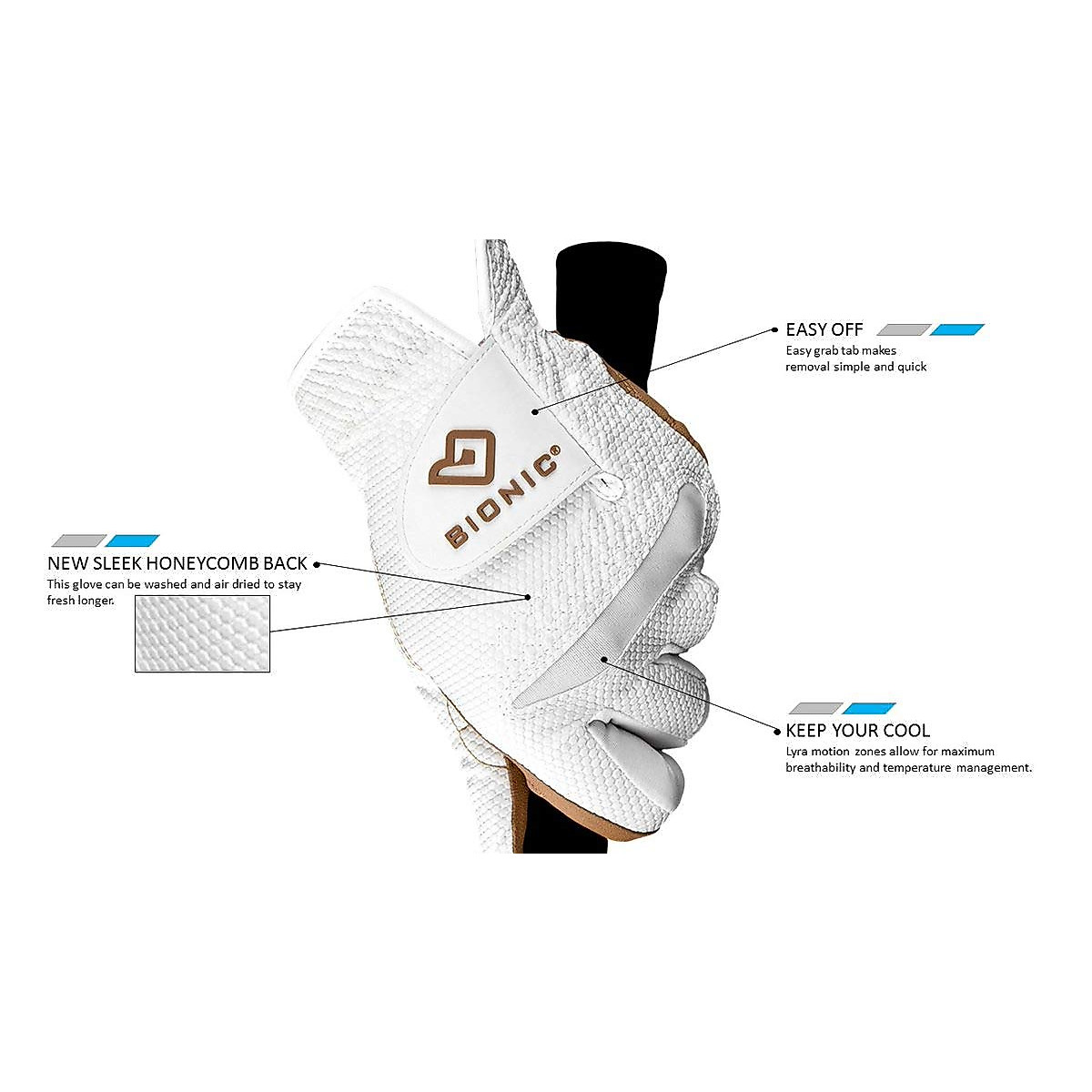 Bionic Women's Left Hand Relax Grip 2.0 Golf Glove - Medium - Caramel