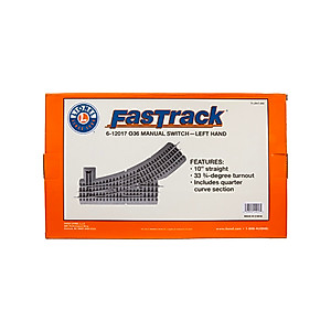 Lionel FasTrack 036 Manual Switch, Electric O Gauge, Left Hand