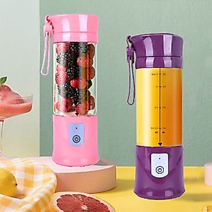 YPCOO 2pcs Portable Blender, USB Travel Juice Cup, Durable ABS Materials, Non-toxic, BPA Free, Mini, Convenient, Cordless, 13Oz Bottle, 4000mAh Battery, Blend Up to 20 Times