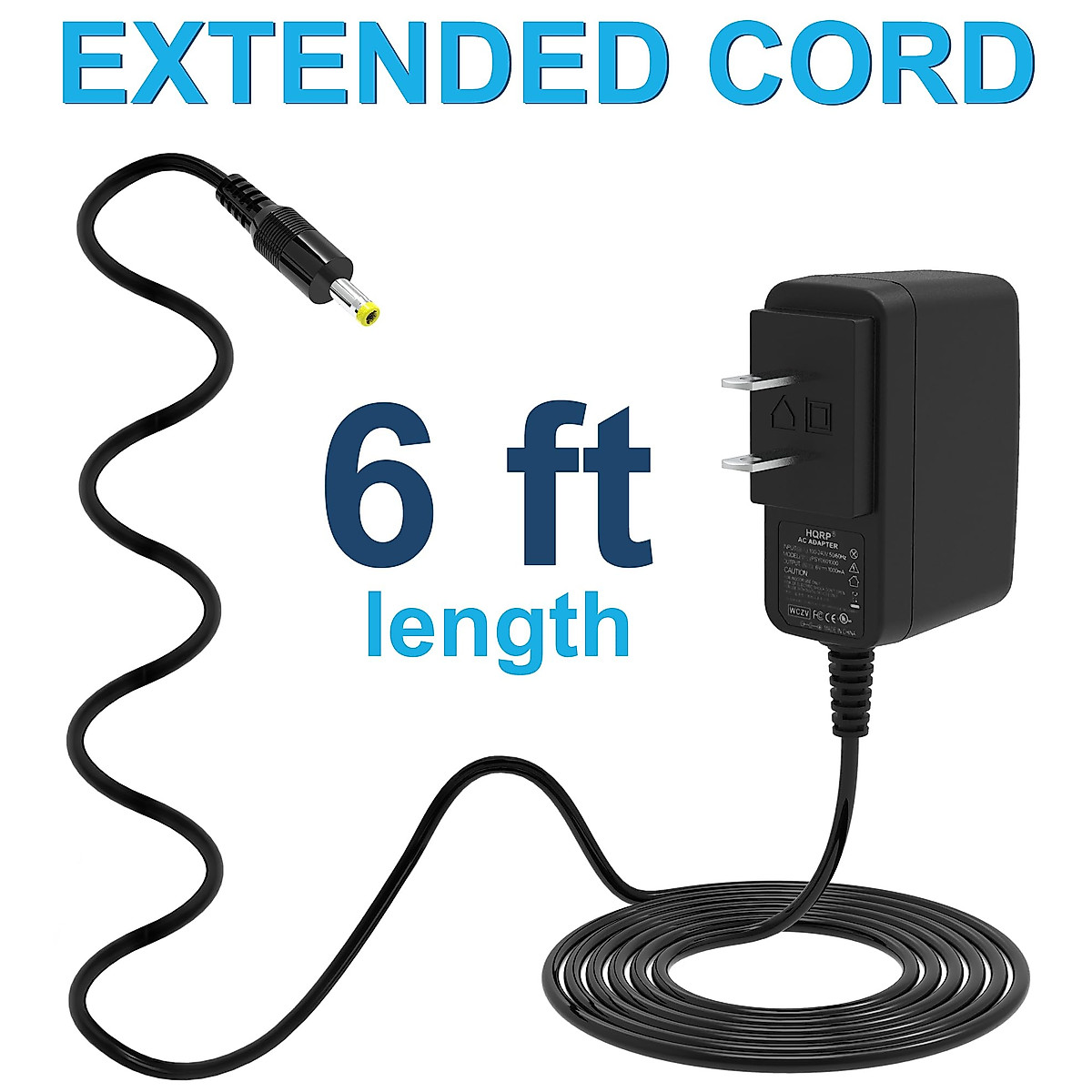 HQRP AC Power Adapter Compatible with Omron Healthcare 5 Series, 7 Series, 10 Series, Silver, Gold, Platinum Upper Arm Blood Pressure Monitor, Hem-ADPTW5 AC Adapter Omron Power Supply 6v DC Cord