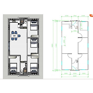 Tiny Expandable Prefab House to Live in 1 Bathroom, 3 Rooms & 1 Kitchen- Foldable House, Container Home, Portable House, Tiny House for Small Family, Modular Guest House – 19 x 20 FT (3 Bedrooms)