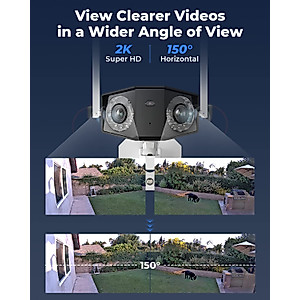 REOLINK Duo WiFi - 2K 4MP Outdoor WiFi Cameras for Home Security, Ultra-Wide Angle Security Camera, Color Night Vision, Person/Vehicle Detection, 2.4/5 GHz WiFi, Two-Way Audio, IP66 Waterproof
