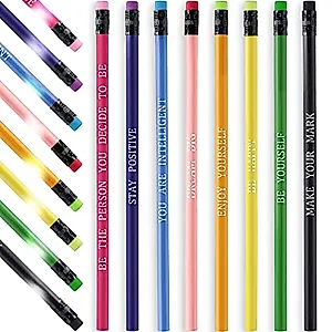 60 Pcs Inspirational Pencils Personalized Pencils with Name Cute Pencils Motivational Pencils for Student Color Changing Mood Pencils Heat Activated Pencils for Kids School (Multicolor)