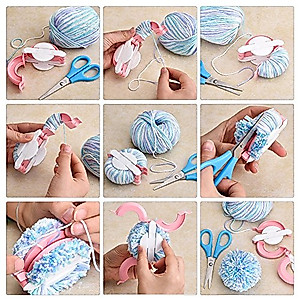 Ayasee Pompom Maker, 4 Sizes Pom pom Makers for Fluff Ball Weaver Needle Craft DIY Wool Knitting Craft Tool Set Decoration +1PS Scissors (5)