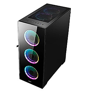 Bgears b-Voguish-RGB Gaming PC ATX case, Include: 6 x 120mm ARGB Fans, 1 x 10 Fans Controller, 1 x Remote Controller, USB3.0, Support up to EATX Motherboard, Support Graphic Card up to 380mm Long