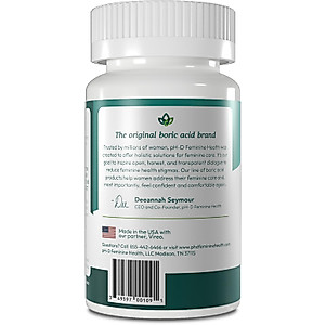 pH-D Feminine Health - 600 mg Boric Acid Suppositories - Woman Owned - for Vaginal Odor Use - 12 Count