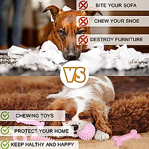 CGBD Puppy Toys, 6 Pack Dog Chew Toys for Puppy Teething Cute Pink Dog Toys for Small Breed Puppies Teething Toys for Cleaning Teeth Outdoor Interactive Toy Soft Durable Puppy Chew Toys for Small Dogs