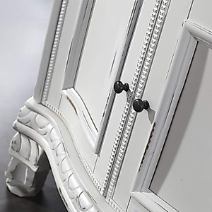 Ove Decors Islay 36 in. Bathroom Vanity and Sink Combo Carved Cabinet with Black Granite Top | Backsplash Included, 35 inches, Antique White Gold Brushed