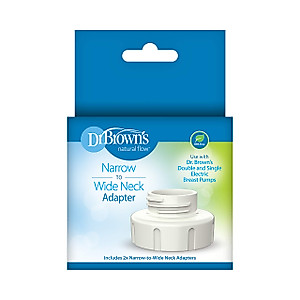 Dr. Brown's Narrow-to-Wide-Neck Baby Bottle Adapter for Customflow Double Electric Breast Pump, 2 pk