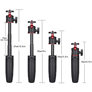 Extendable Mini Selfie Stick Tripod 2 in 1, Compatible with GoPro Max Hero AKASO Action Camera, Portable Handle Vlog Tripod for All Action Cameras and Smart Phone