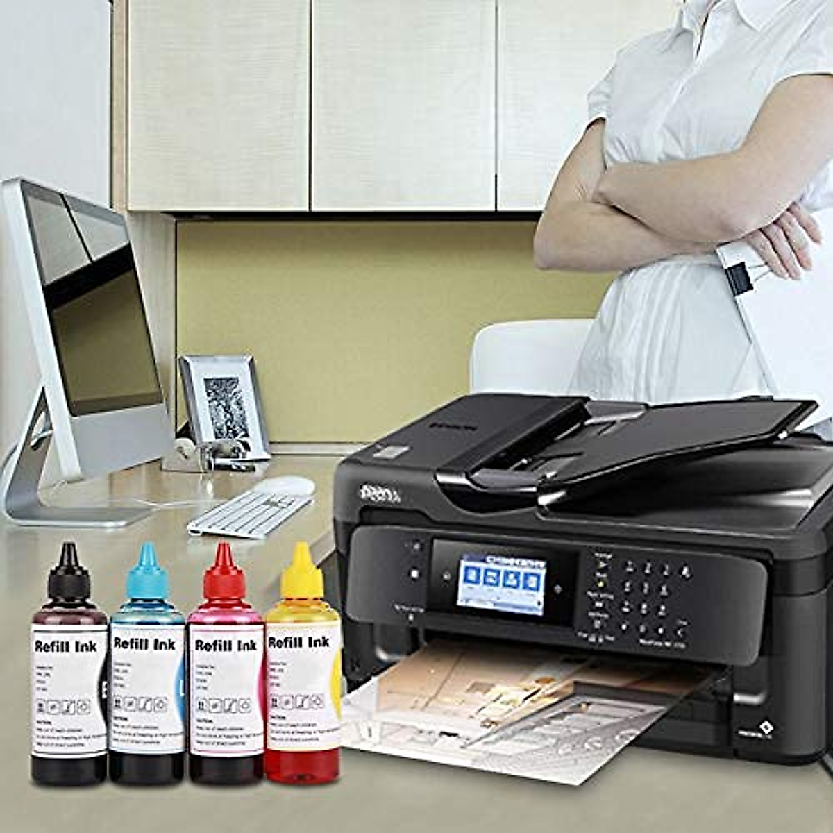 CoYlBod Regular Refill Ink for T254 T252XL120-BCS, T252XL220, T252XL320, T252XL420 Workforce WF-7710 WF-7720 WF-7210 WF-3630 WF-7620 WF-7610 WF-3640 WF-3620 for Refillable Cartridges or CISS