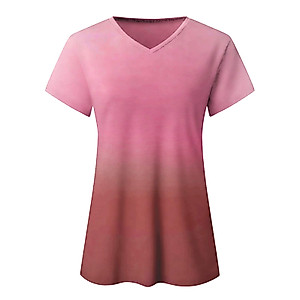 DASAYO Womens Tops 2023 Summer Casual T-Shirt Plus Size Fashion Short Sleeve Shirts Blouse Going Out Tunic Ladies Outfits