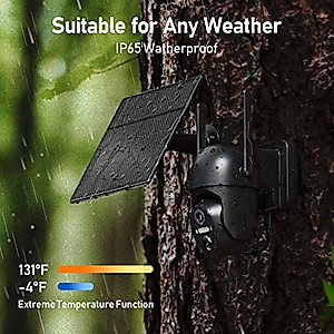 4G LTE Cellular Solar Security Camera Wireless Outdoor, No WiFi Battery Cameras(Verizon, AT&T and T-Mobile), 360° View, 2K Color Night Vision, PIR Motion Sensor, 2 Way Audio(64G SD&SIM Card Included)
