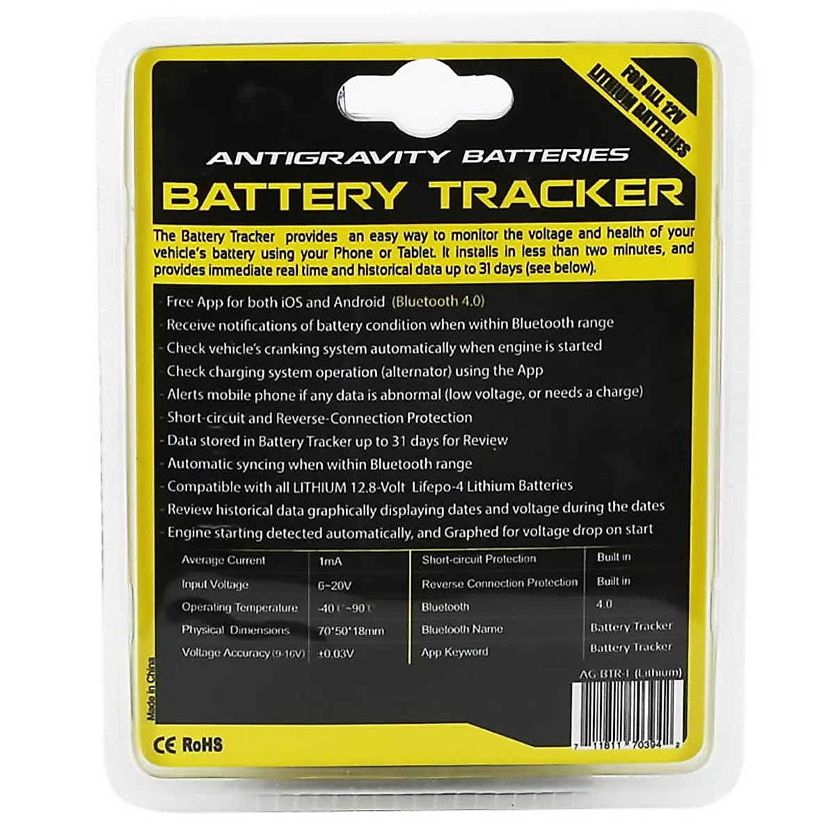 Antigravity Batteries AG-BTR-1 Battery Tracker (Lithium)