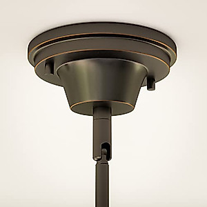 Kenroy Home 93661ORB Cambridge 1 Light Pendant with Blackened Oil Rubbed Bronze Finish, Rustic Style, 9.5" Height, 12" Width, 12" Depth